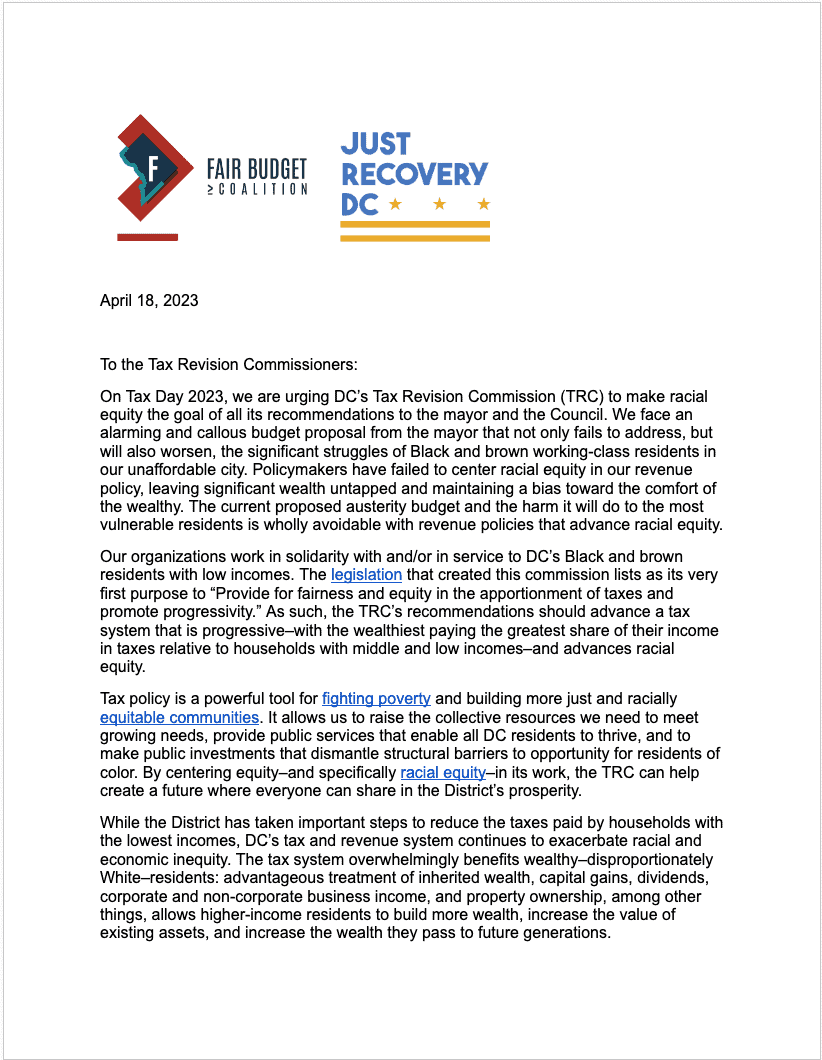 Fair Taxes - Fair Budget Coalition